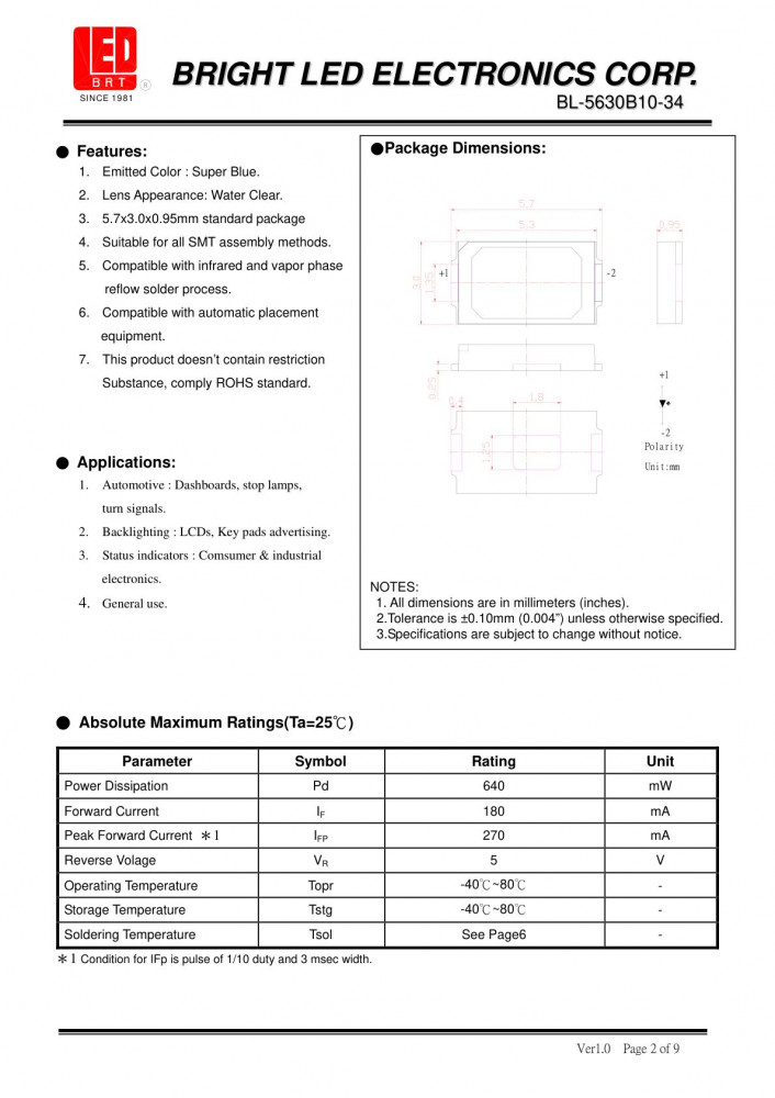 BL-5630B10-34 datasheet page 1