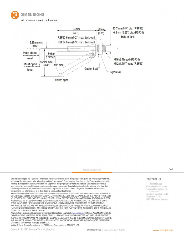 RSF30 series technical document page 2