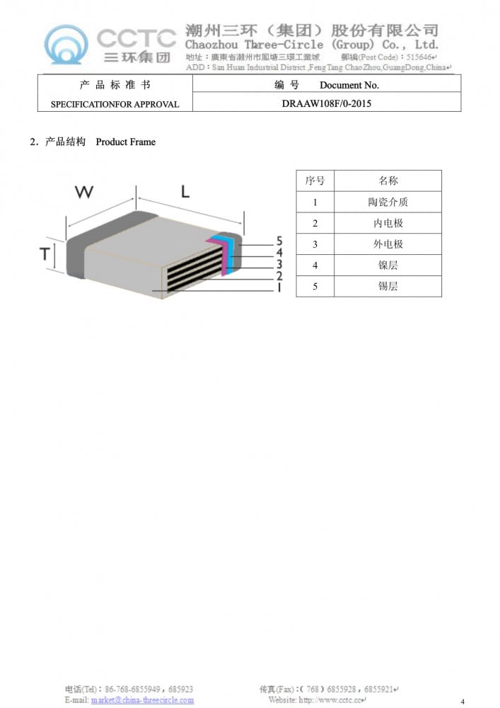 CCTC MLCC specification page 5