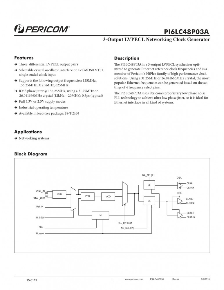 PI6LC48P03AZHIEX datasheet page 1