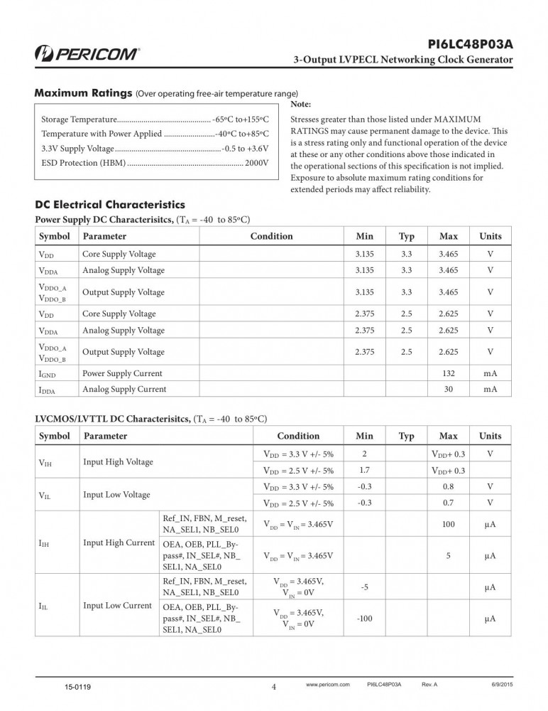 PI6LC48P03AZHIEX datasheet page 4