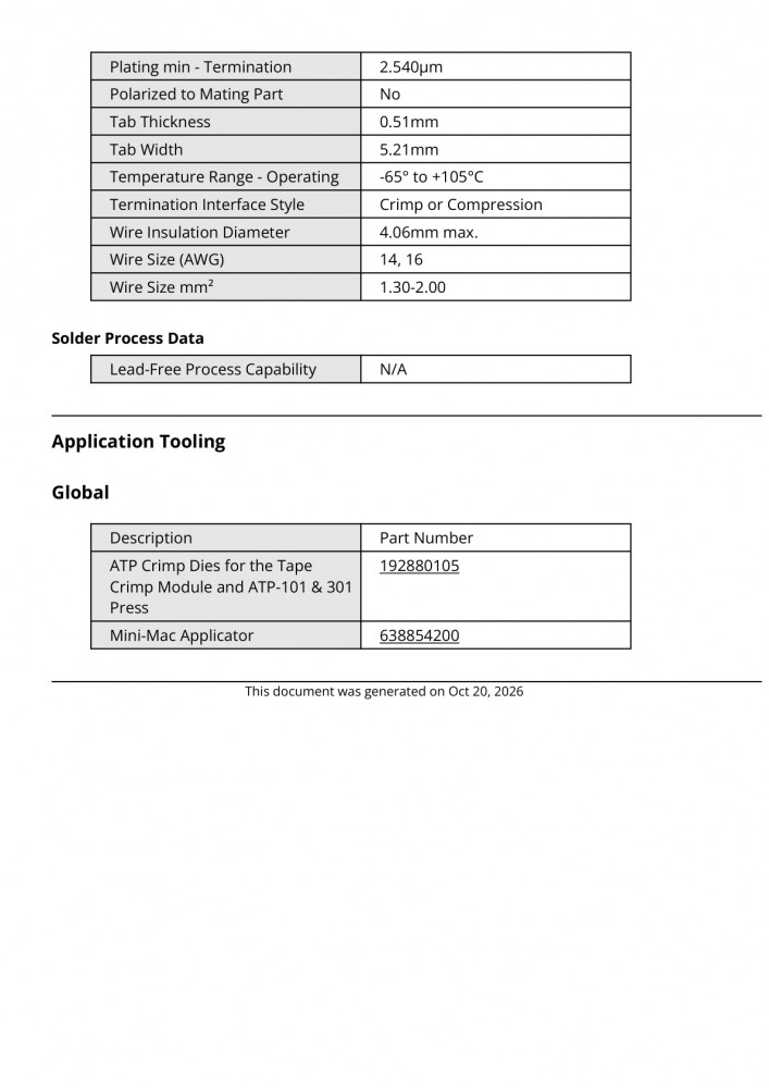 MOLEX 190030077 technical document, page 3