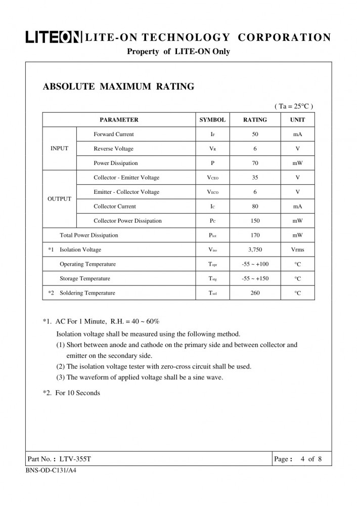 LTV-355T datasheet page 4