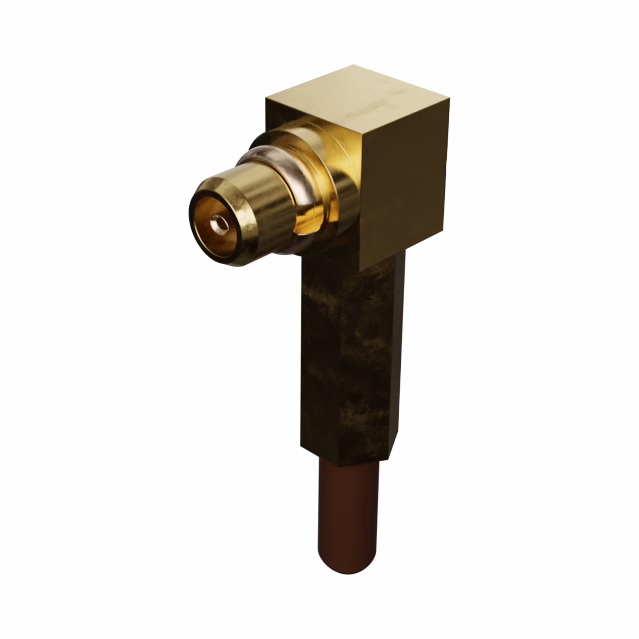 MMCX Plug, Reverse Polarity, Right-Angle, Crimp, RG-178/RG-196, Brass Body, Gold (Au) Plating, 50 Ohms for sale