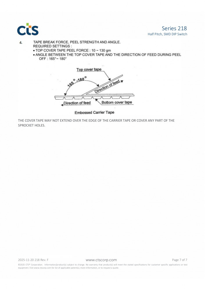 Series 218 datasheet page 7