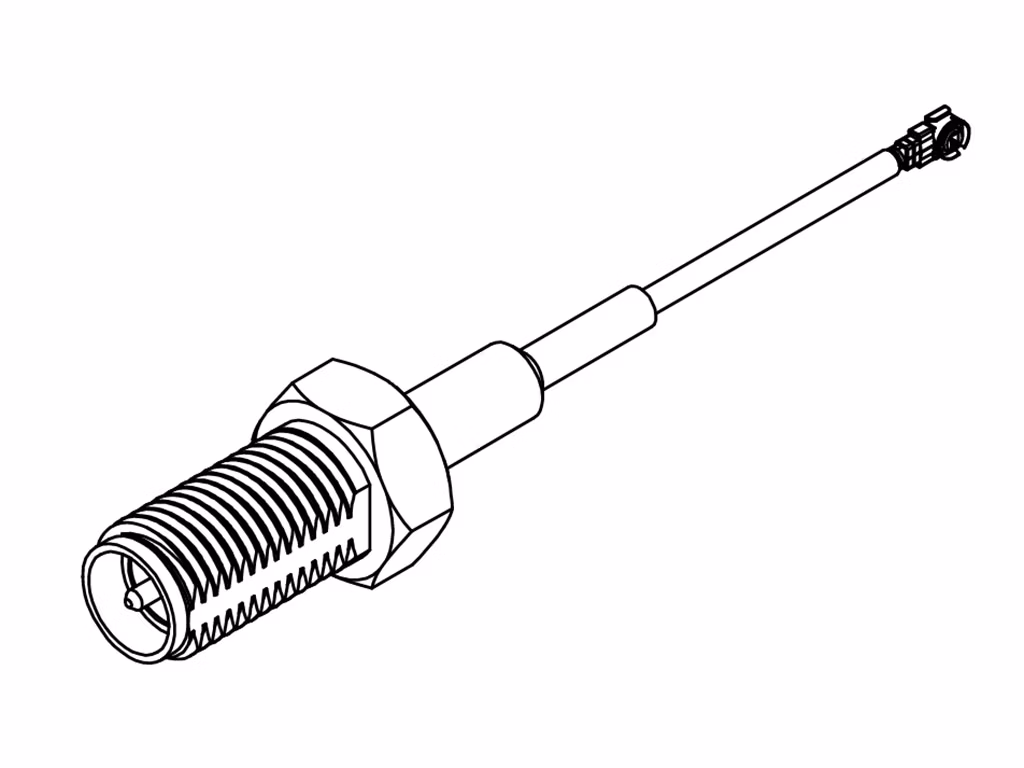 MCX Right-Angle Plug to FAKRA SMB Jack Bulkhead Keying Code D Bordeaux Violet on RG-316 Cable, 90.00mm Length, 50 Ohms