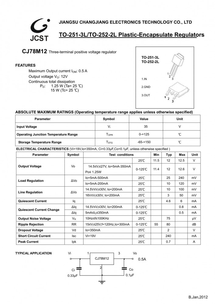 CJ78M12 datasheet page