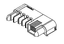 EXTreme Ten60Power Right-Angle Receptacle with Side Guides, 15 Signal Circuits, Press Fit Tail