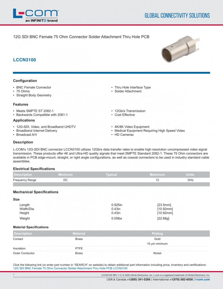 LCCN3100 technical document page 1
