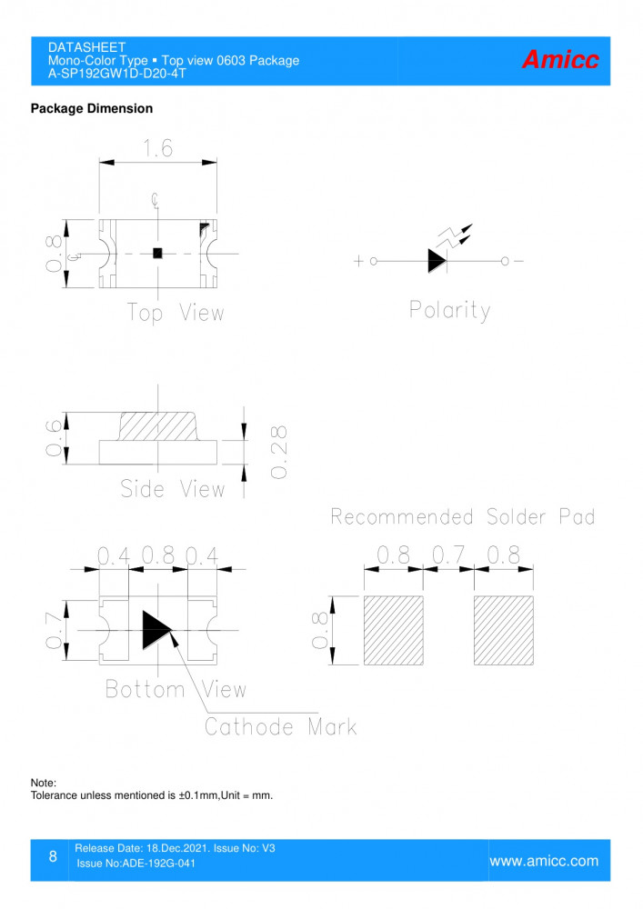 A-SP192GW1D-D20-4T datasheet page 8