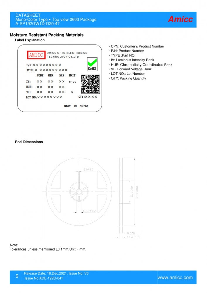 A-SP192GW1D-D20-4T datasheet page 9