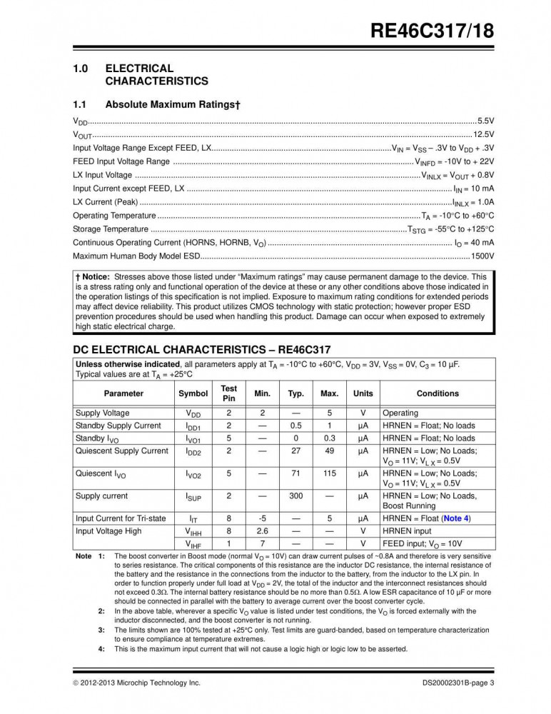 RE46C318S8F datasheet page 3