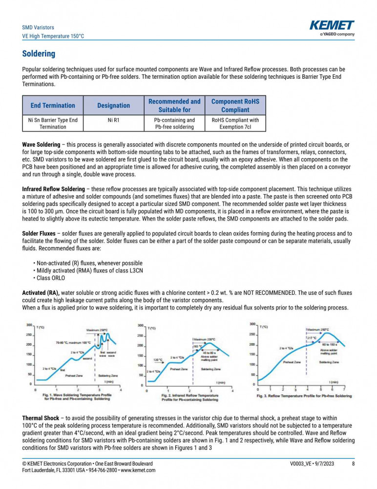 KEMET VE series document page 8