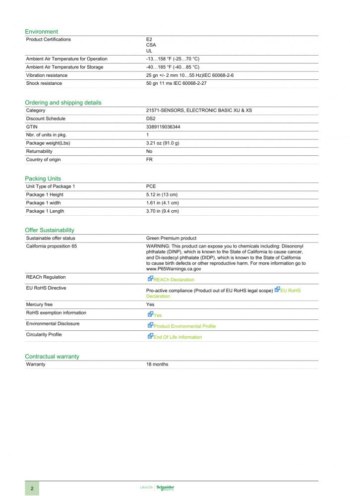 XS112B3NBL2 technical document page 2