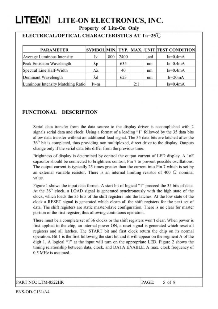 LTM-8522HR datasheet page 5