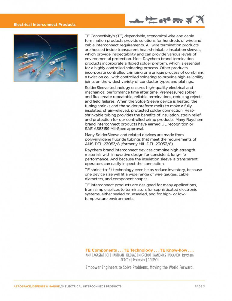 TE Connectivity Raychem catalogue page 3