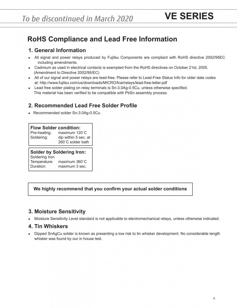 FUJITSU VE Series datasheet page 6