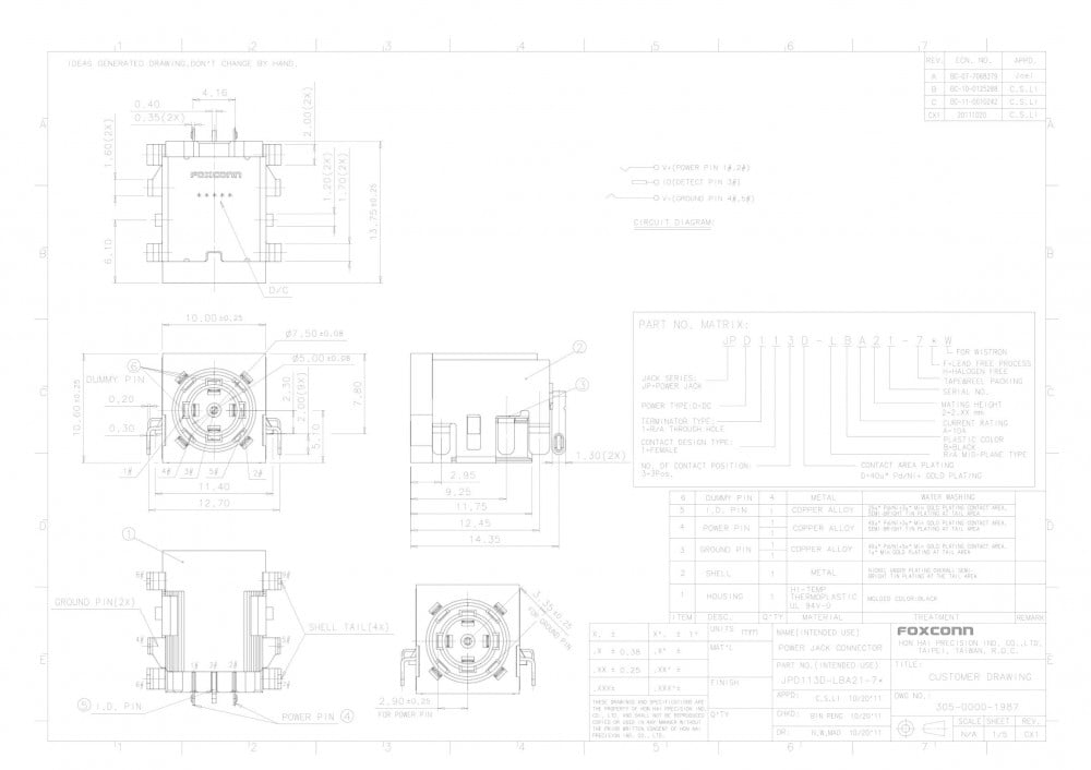 FOXCONN JPD113D-LBA21-7H document page 1