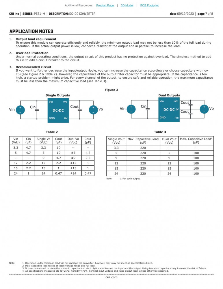 CUI PES1-M datasheet page 7