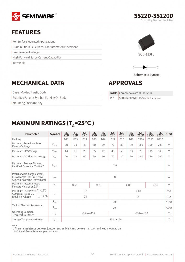 SEMIWARE SS24D datasheet page 1