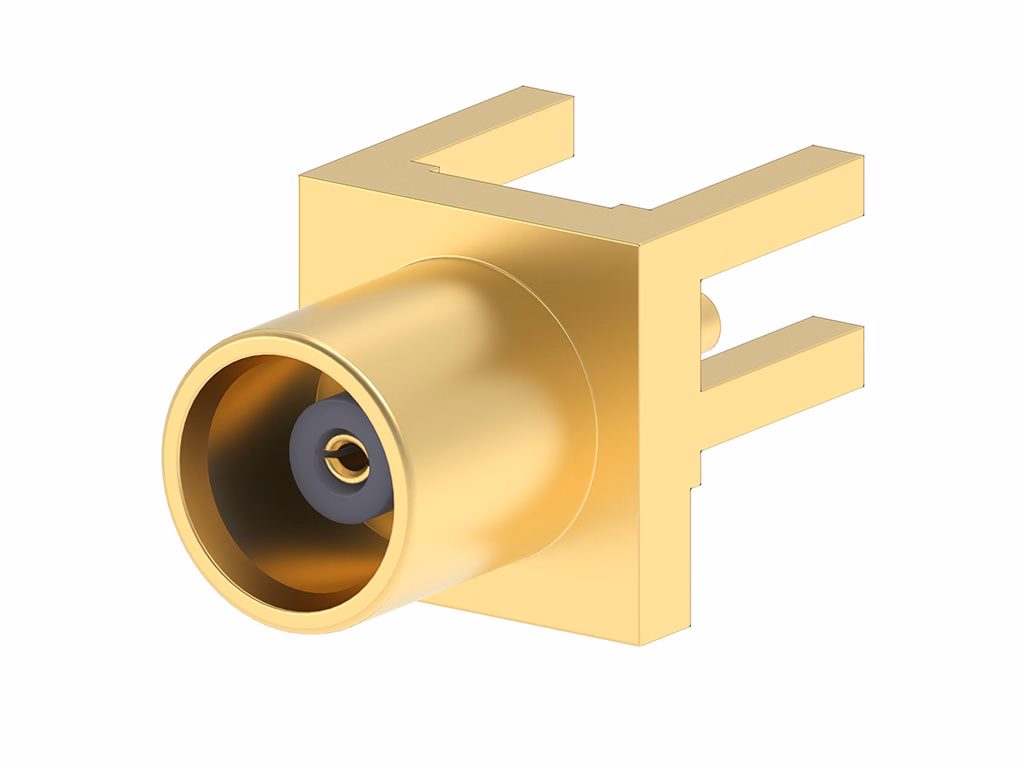 MCX Jack, Straight, PCB Receptacle, Through Hole, Brass Body, Gold (Au) Plated, 2.75mm Leg Length, Tray, 50 Ohms