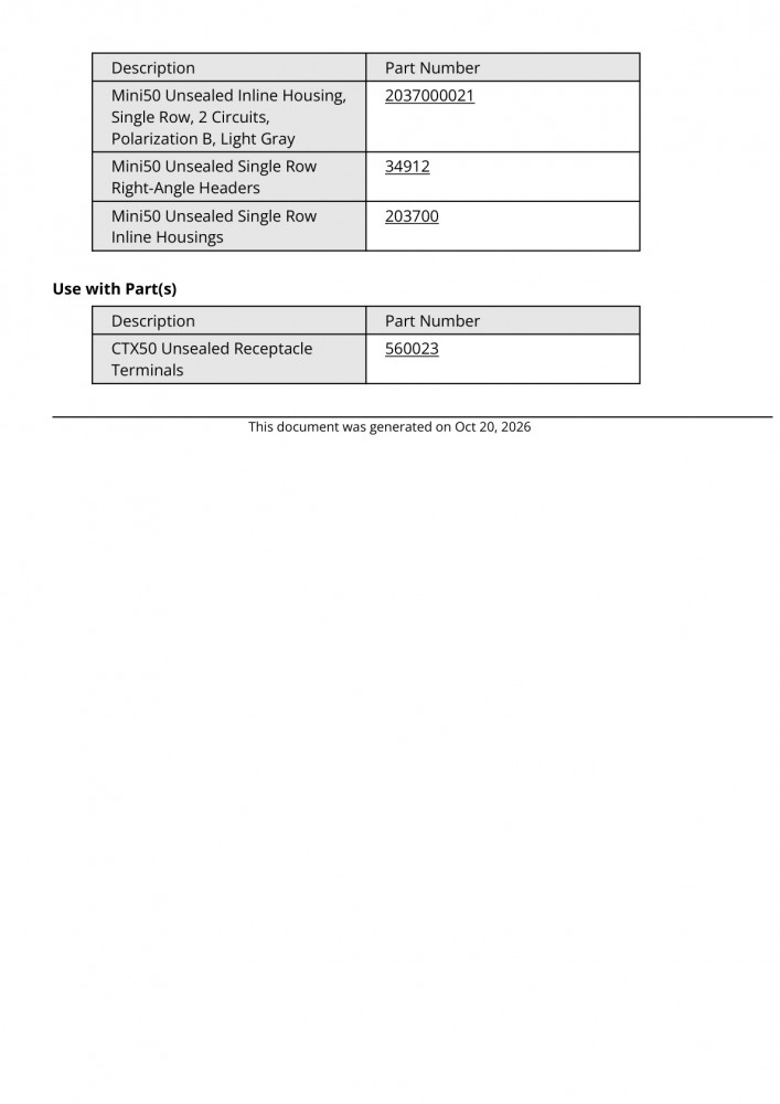 Technical document preview page 3 for Molex part 347910021