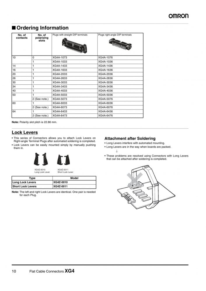 OMRON XG4 connector documentation page 10