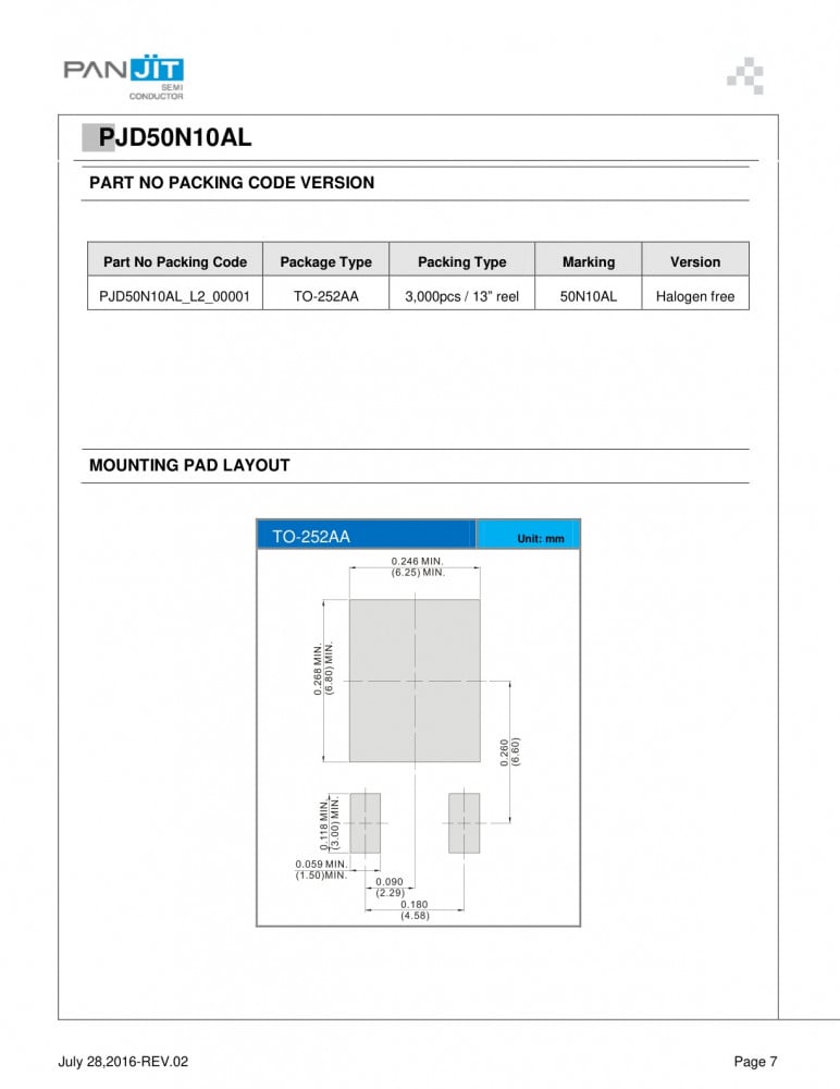 PJD50N10AL datasheet page 7
