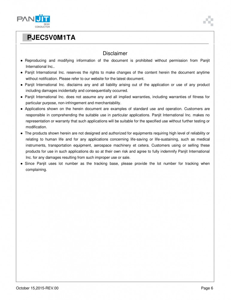 PJEC5V0M1TA datasheet page 6