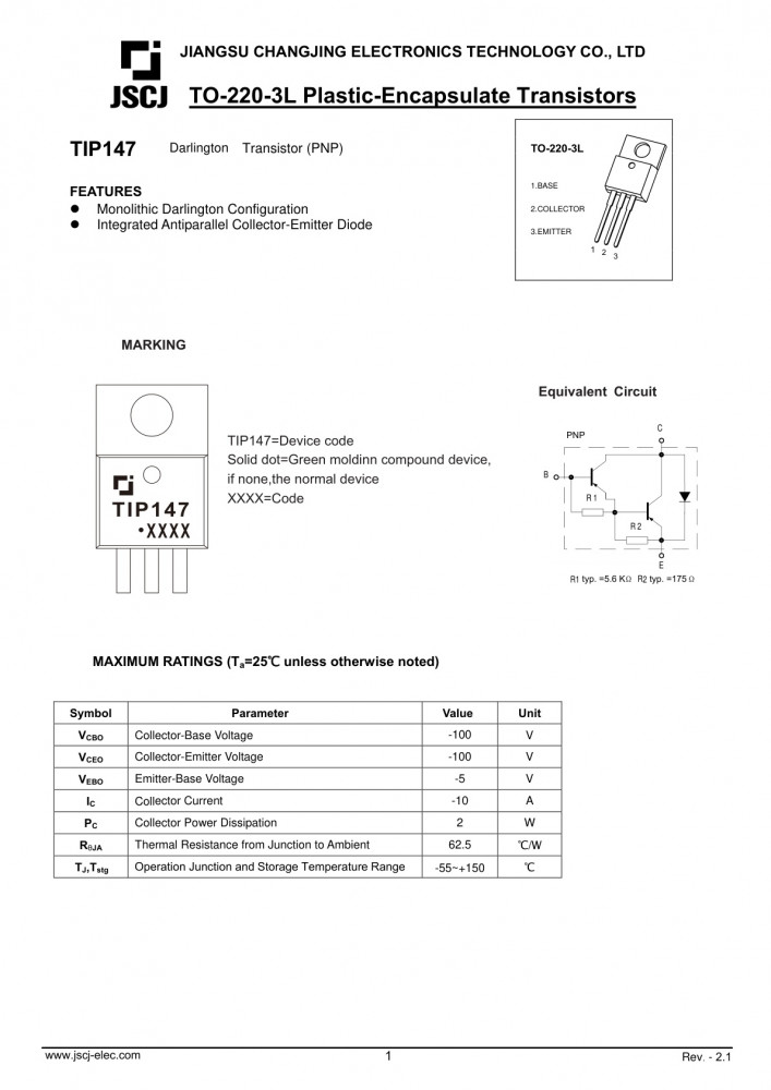 JSCJ TIP147 datasheet page 1