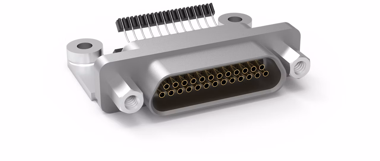 AirBorn M Series, Micro-D Card-Edge Board Mount Receptacle, 0.050