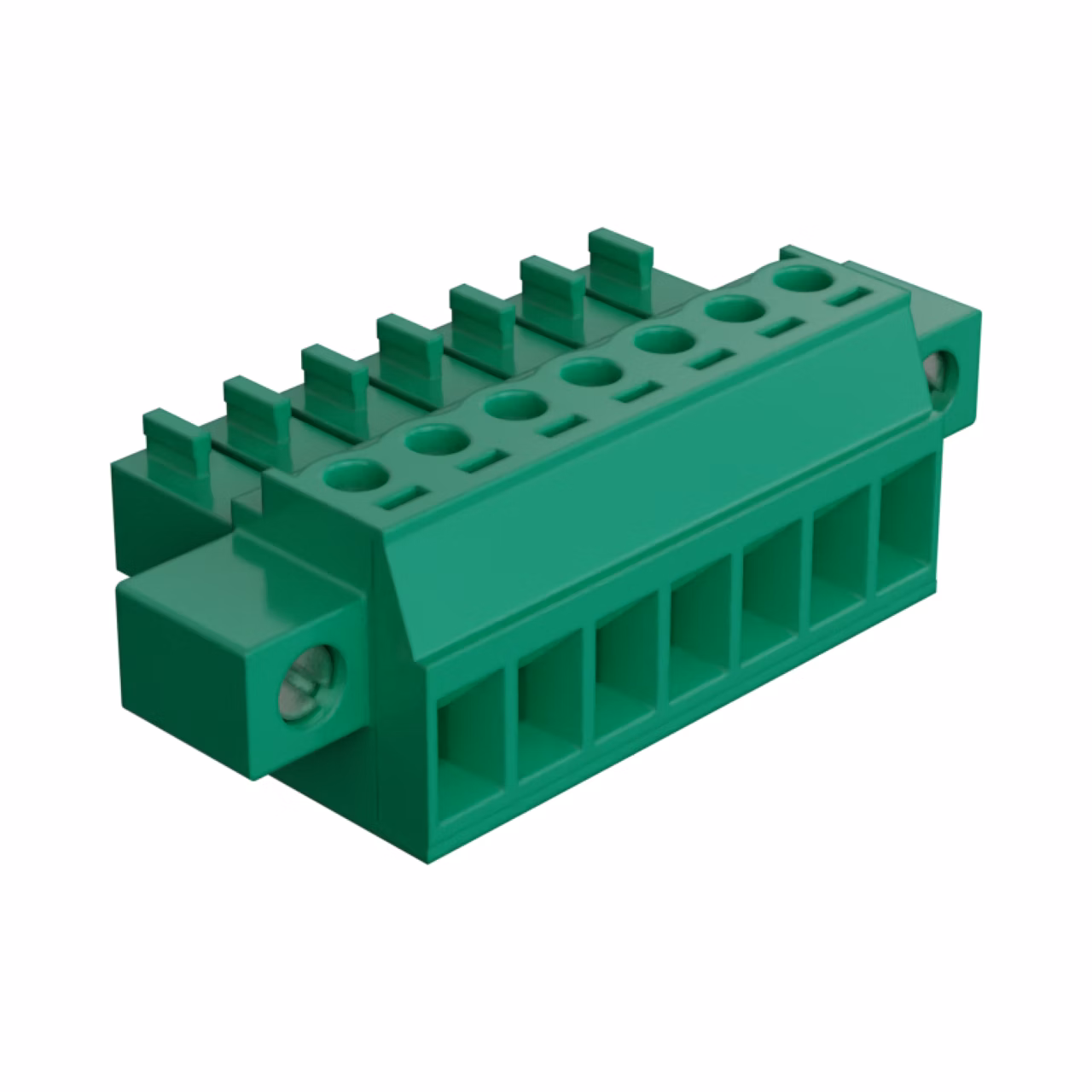 3.50mm Pitch Eurostyle Horizontal Plug, with Retention Screws, Green Housing, 7 Circuits for sale