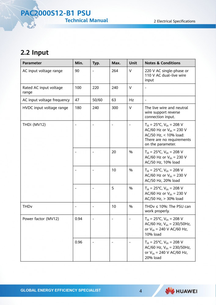 PAC2000S12-B1 technical manual page 9