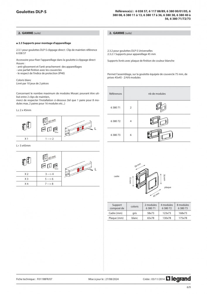 Legrand DLP-S technical document page 6