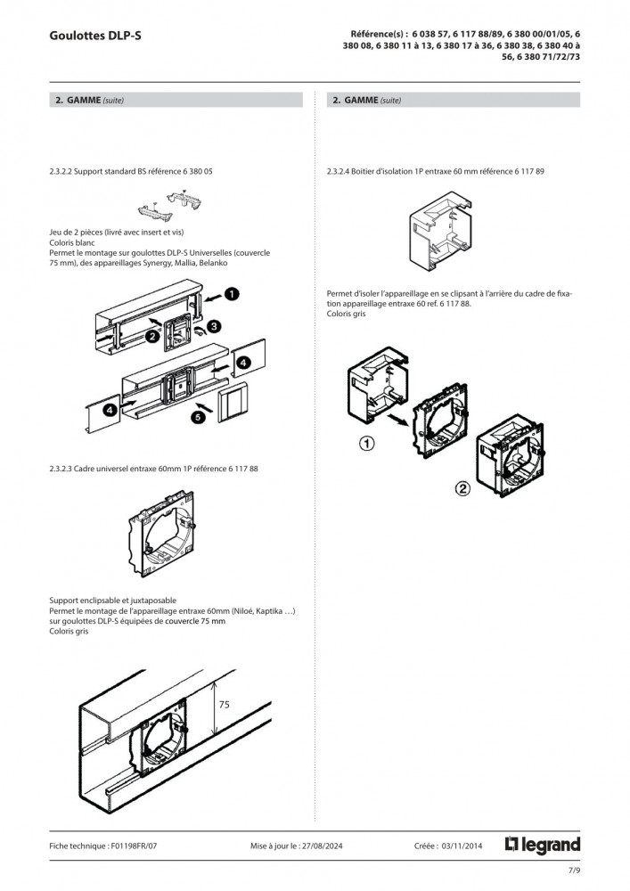 Legrand DLP-S technical document page 7