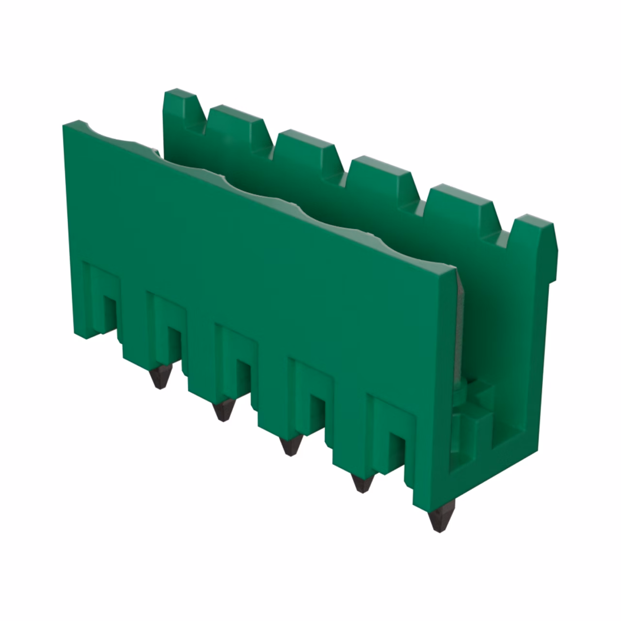 5.08mm Pitch Eurostyle Vertical PCB Header, Open Ends, Green Housing, 5 Circuits for sale