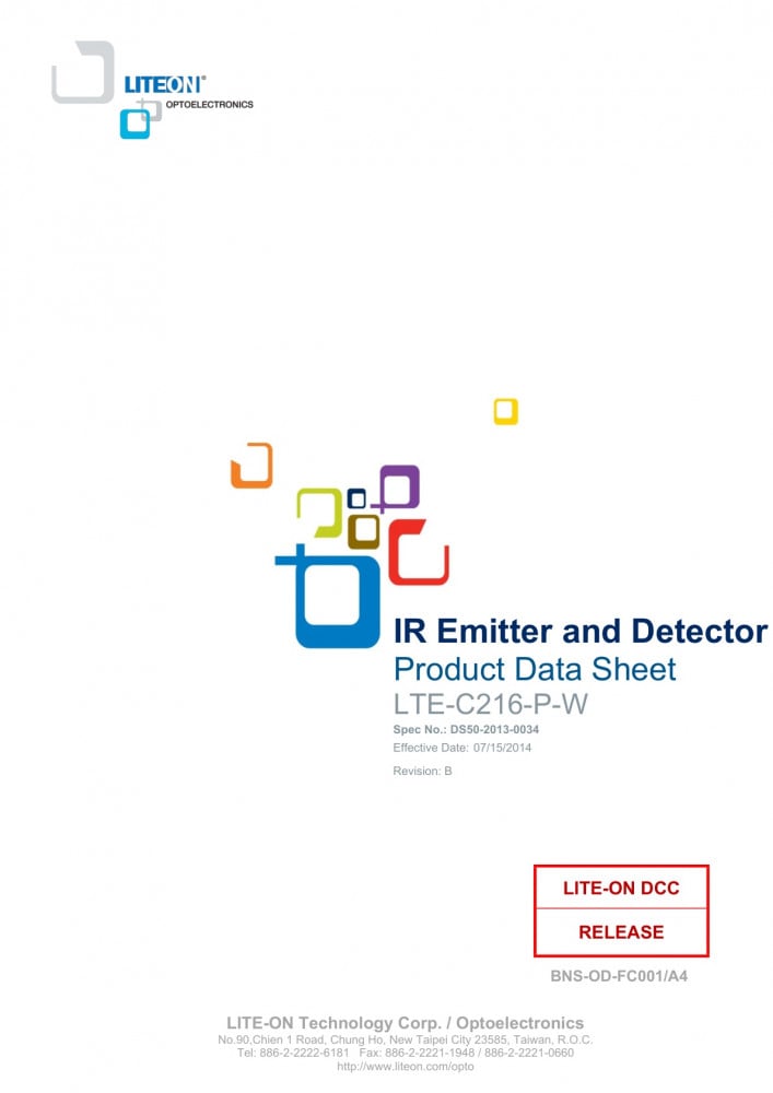LTE-C216-P-W datasheet page 1