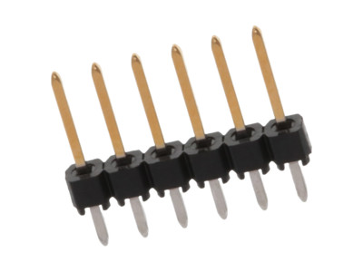 2.54mm Pitch C-Grid III Header, Single Row, Vertical, 6 Circuits, Flash Gold (Au) Stripe on 2 Sides for sale