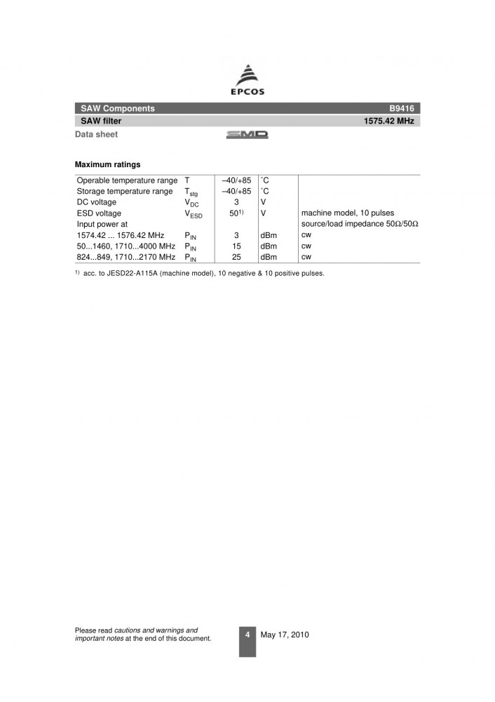 B9416 datasheet page 4