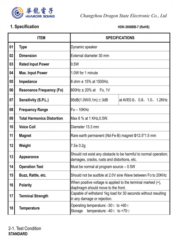 HDK-3008BB-7 specification page
