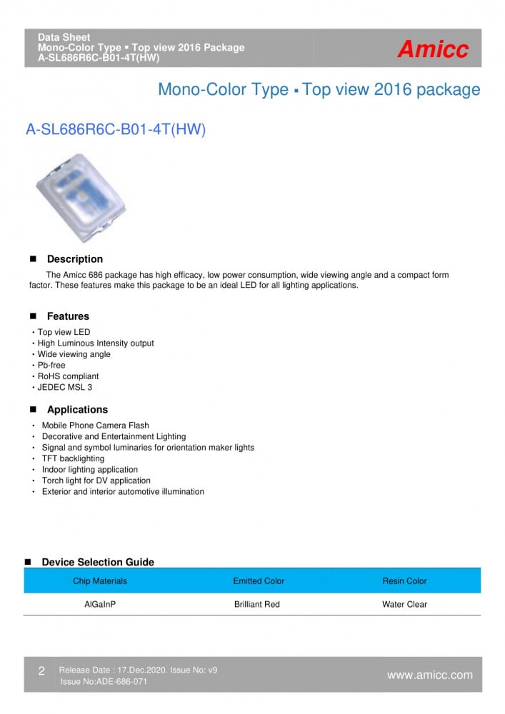 A-SL686R6C-B01-4T(HW) approval sheet page 2