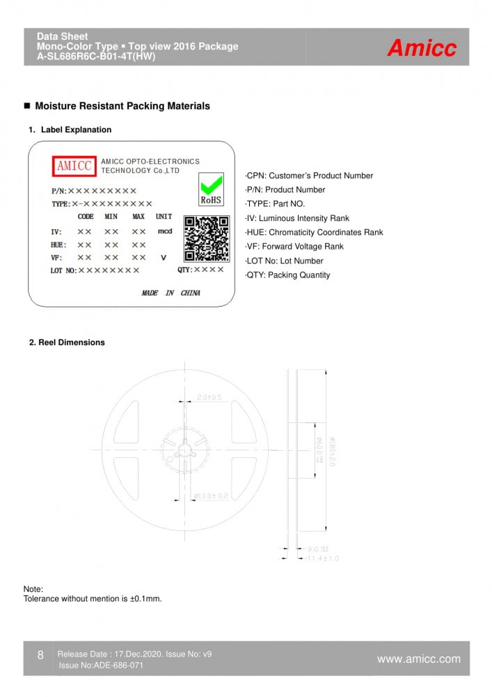 A-SL686R6C-B01-4T(HW) approval sheet page 8