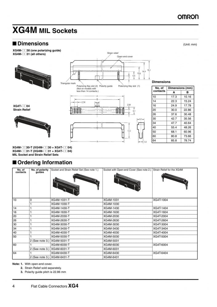 OMRON XG4 connector documentation page 4