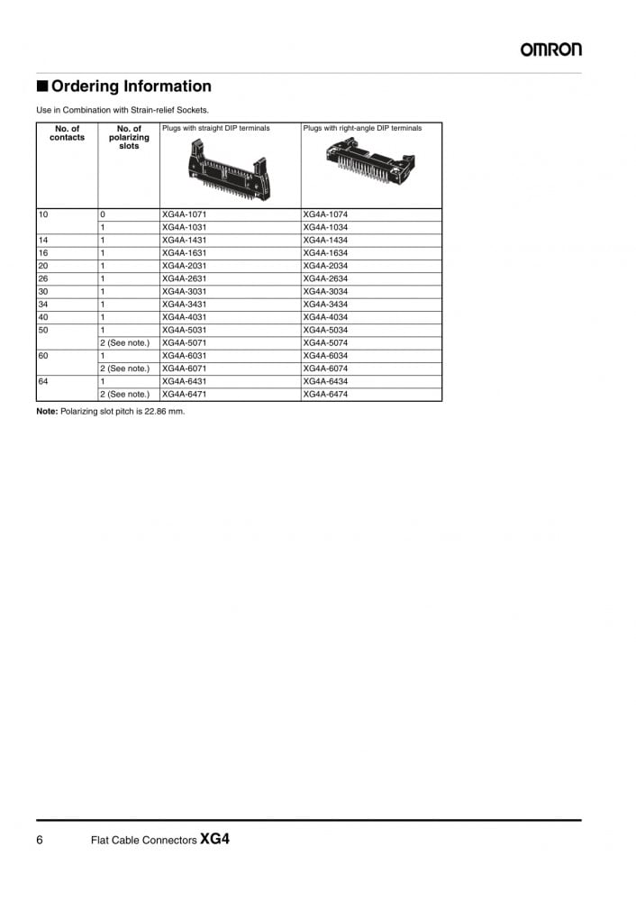 OMRON XG4 connector documentation page 6