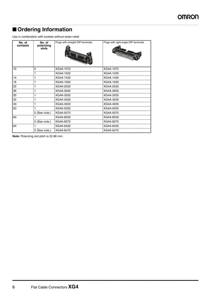 OMRON XG4 connector documentation page 8