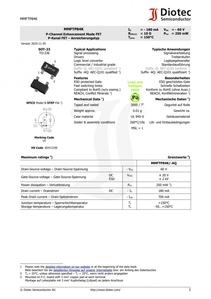 MMFTP84K-AQ technical document page 1