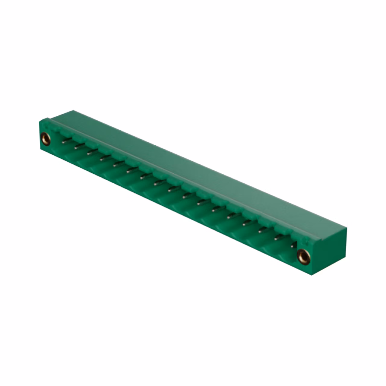 5.00mm Pitch Eurostyle Right-Angle PCB Header, with Threaded Retention Inserts, Green Housing, 17 Circuits for sale