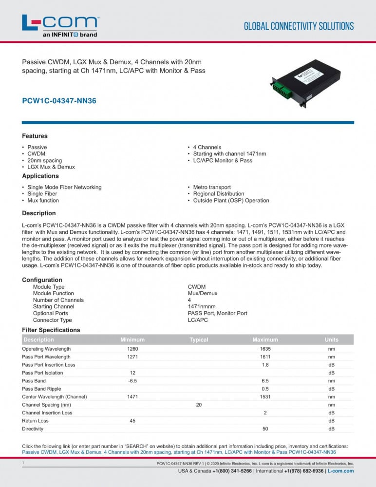 PCW1C-04347-NN36 product documentation page 1