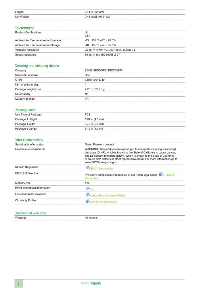 XS530BLNBL2 technical document page 2