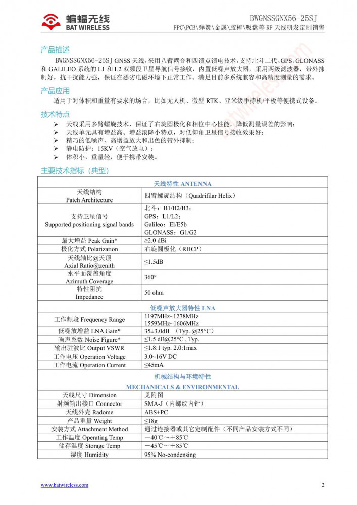BWGNSSGNX56-25SJ technical document page 2